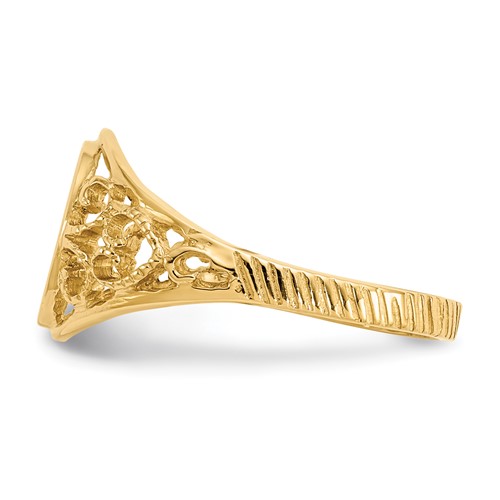 14kt Yellow Gold Ladies' Filigree Signet Ring CH288 | Joy Jewelers