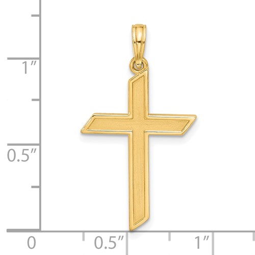 14k Yellow Gold Slanted Cross Pendant 1in D5350 | Joy Jewelers