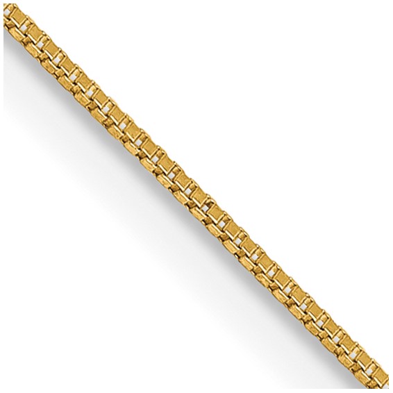 14kt Yellow Gold 18in Box Link Chain .5mm PEN1-18 | Joy Jewelers