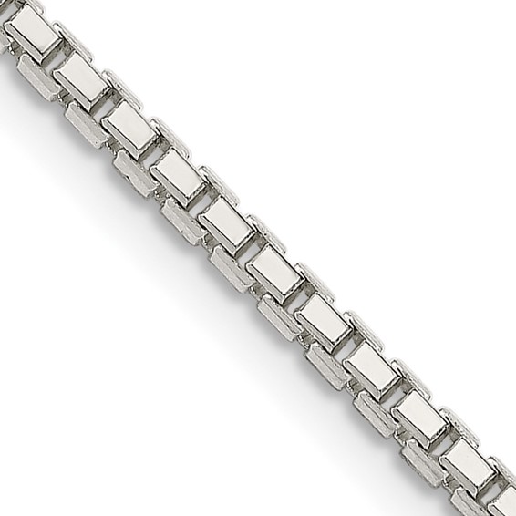 20in Sterling Silver 2mm Diamond-cut Box Chain QBR040-20
