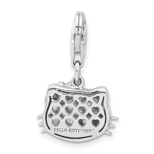 Sterling Silver Hello Kitty Crystal Charm with Lobster Clasp QHK155